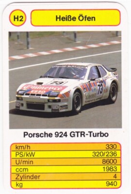 Vintage Cale Porsche 924 GTR #73 Race Car Playing Card | eBay