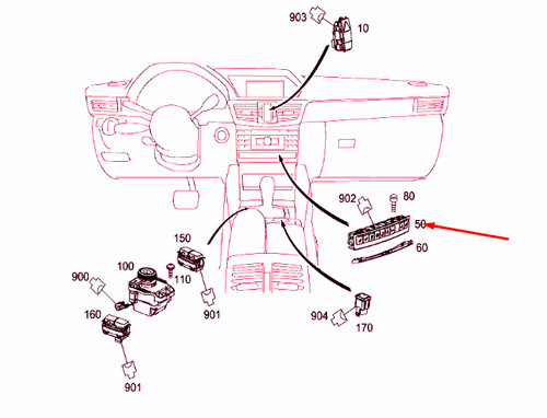 NEW MERCEDES-BENZ E W212 UPPER CONTROL PANEL SWITCH A2129051604 OEM | eBay