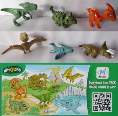 BABY DINOSAURS COMPLETE SET 6 FIGURES WITH PAPERS KINDER SURPRISE EGG ...