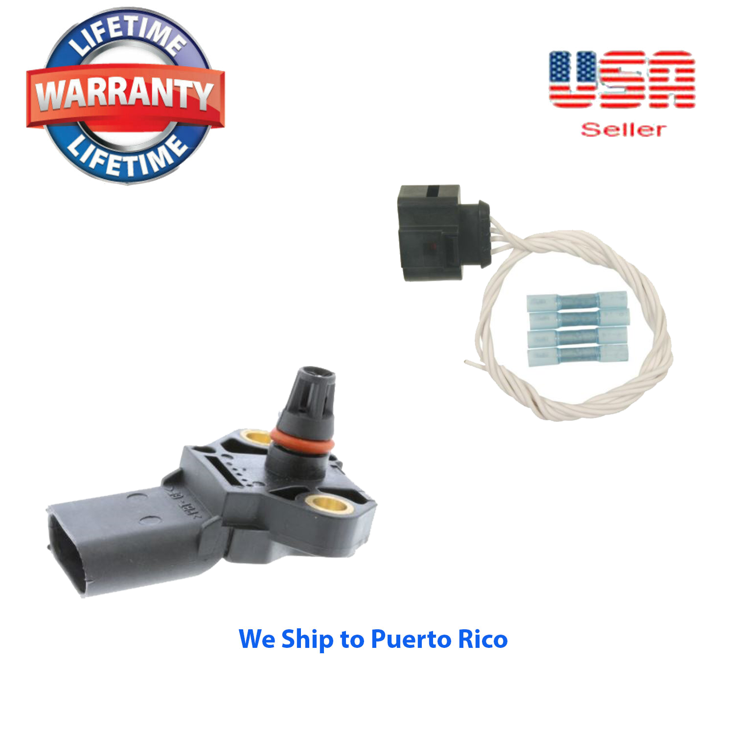 3 Bar MAP Sensor With connector Fit:MK5 TDI Golf Jetta Beetle Passat ...