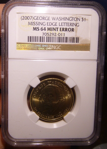 2007 George Washington Missing Edge Lettering Mint Error $1 NGC MS64 | eBay