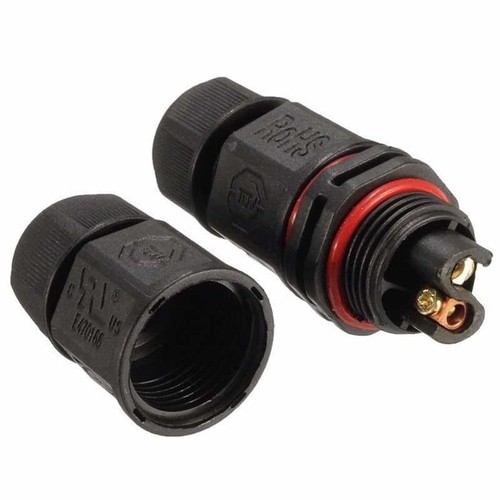 2 Pin AC DC 10mm IP68 Waterproof Electrical Connector Cable Plug Socket ...