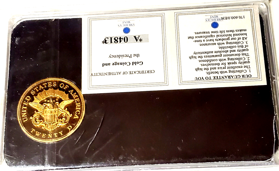 A. LINCOLN & THE 1861 $20 DOUBLE EAGLE BOOK & SILVER PROOF COINS ...