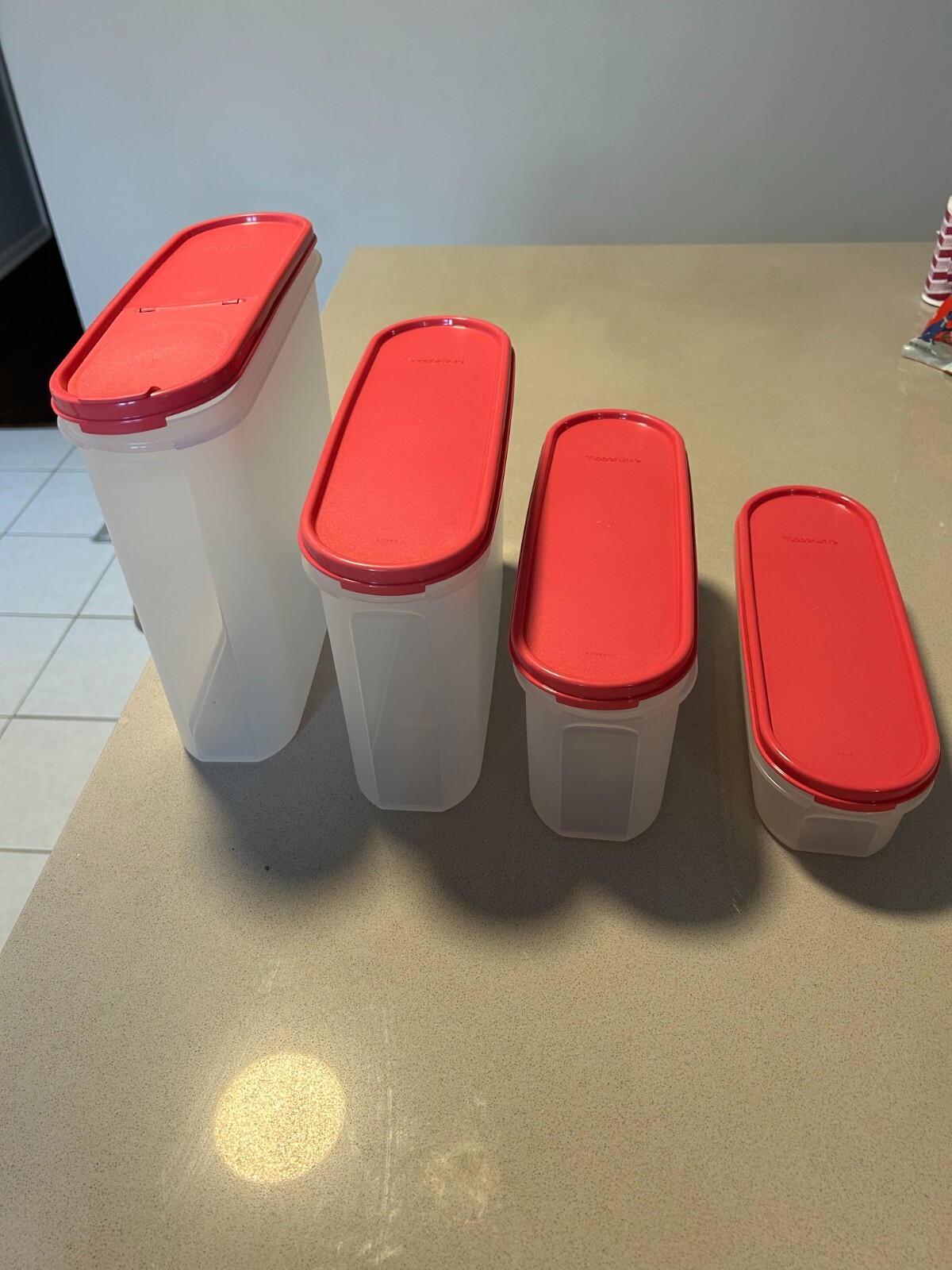 Tupperware Oval Modular Mates set of four with pink lids new | eBay