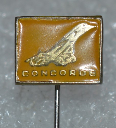 Concorde supersonic passenger airplane vintage pin badge yellow | eBay