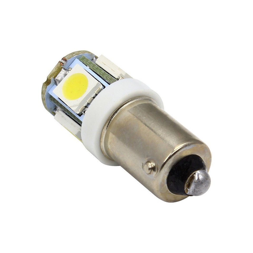 2x BA9S 5SMD 5050 5LED Car Wedge Light Bulbs 1895 T4W 1445 6253 White ...