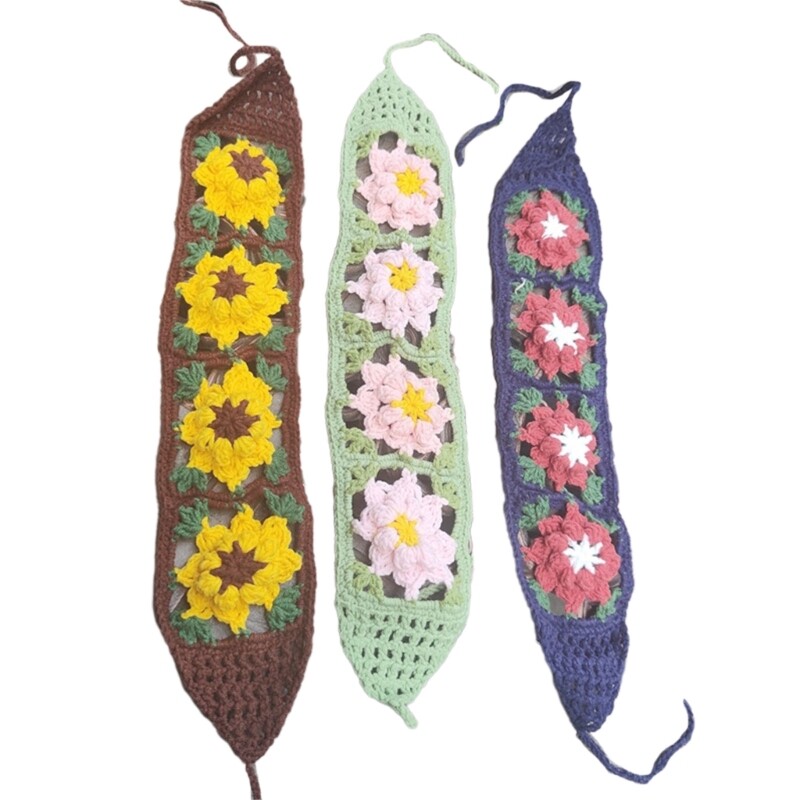 Breathable Women Rectangle Kerchief Elastic Crochet Hairband with ...