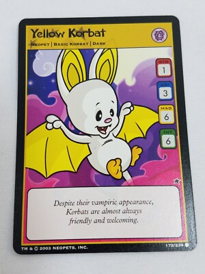 Yellow Korbat 172/234 Base Set Neopets TCG 2003 NM | eBay