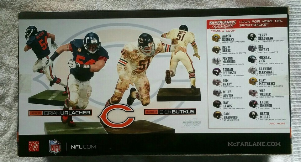 NFL Chicago Bears Dick Butkus & Brian Urlacher Action Figure 2-Pack NIB ...