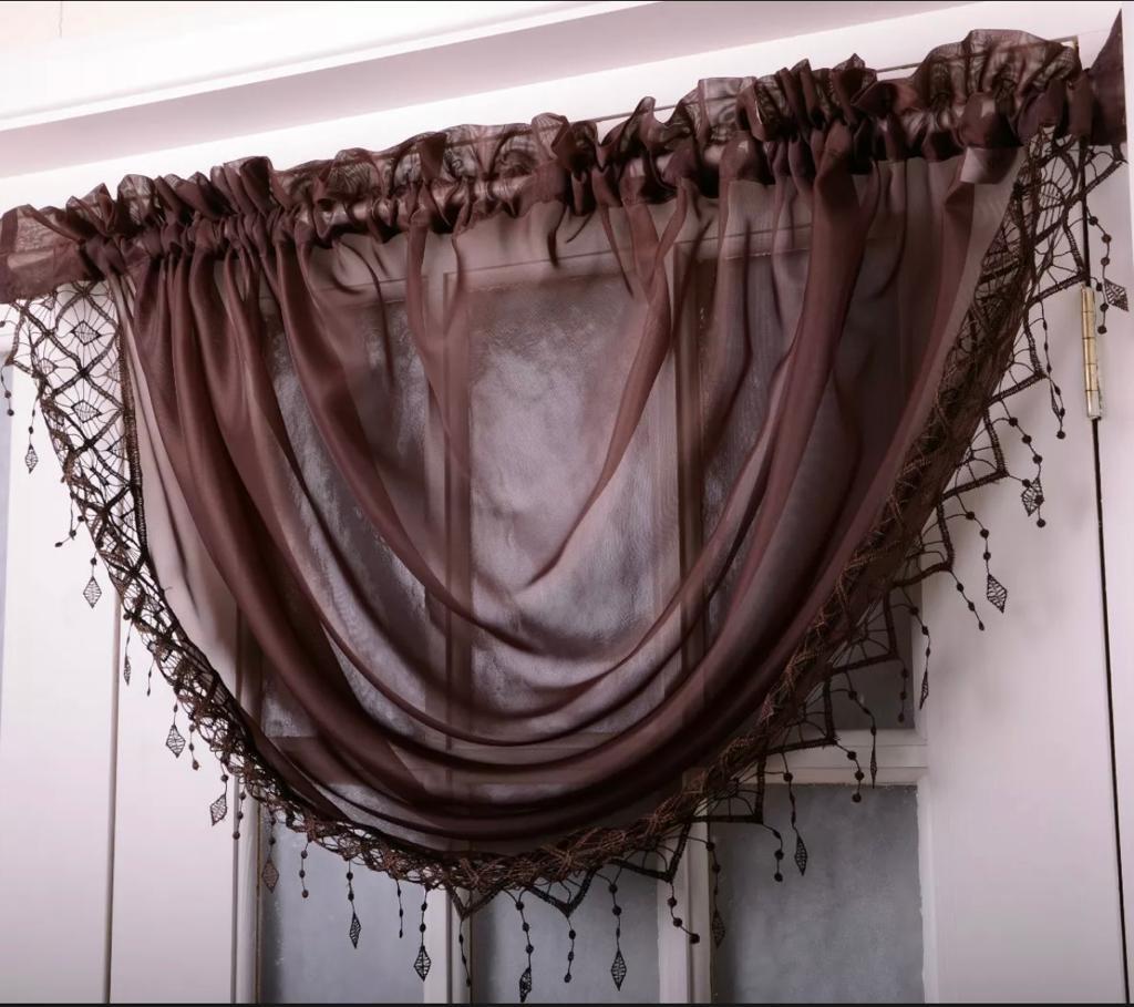 PLAIN MACRAME VOILE SWAG - SWAGS NET CURTAIN PELMET VALANCE DRAPES FREE ...