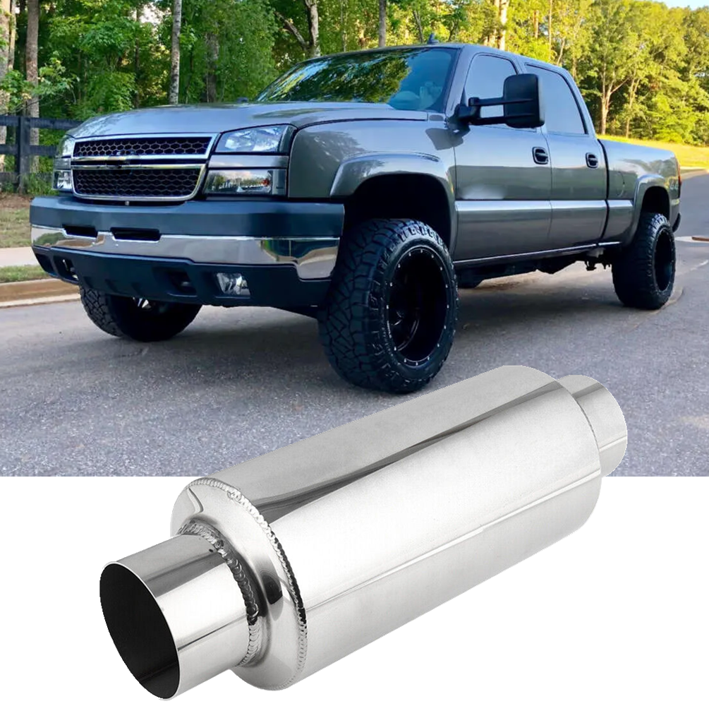 2.5" In/Out 12" Exhaust Resonator Muffler Deep Tone For Chevrolet ...