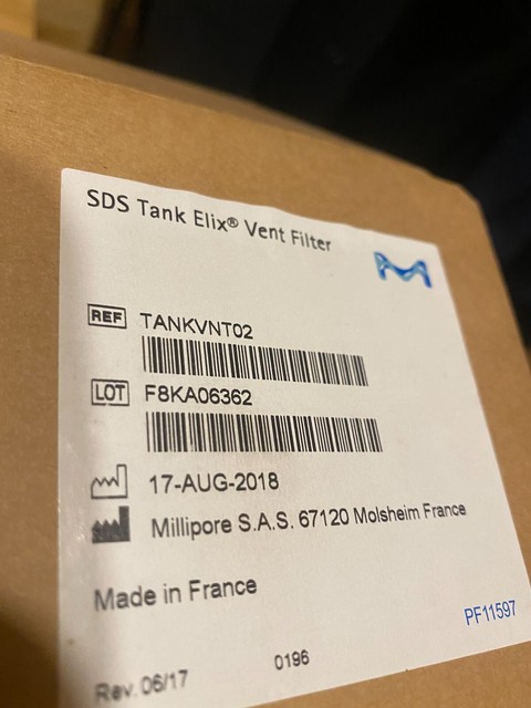 MILLIPORE SDS TANK ELIX VENT FILTER TANKVNT02 - for sale online | eBay