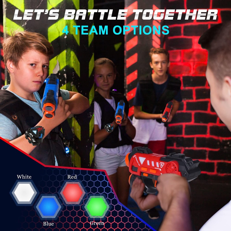 VATOS Laser Tag Blaster Set 4 Packs Infrared Mini Laser Tag for Kids ...