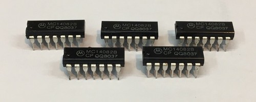 MOTOROLA MC14082 CD4082 DUAL 4-INPUT AND GATE IC, DIP-14, QTY 5 ...