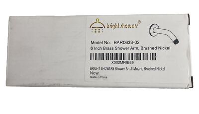 New “Bright Showers” 6'' Brass Shower Arm With Flange Brushed Nickel | eBay