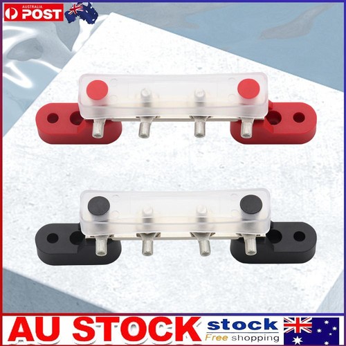 2Pcs Busbar Terminal Block with Cover 100A Marine Bus Bar M6 for Auto ...