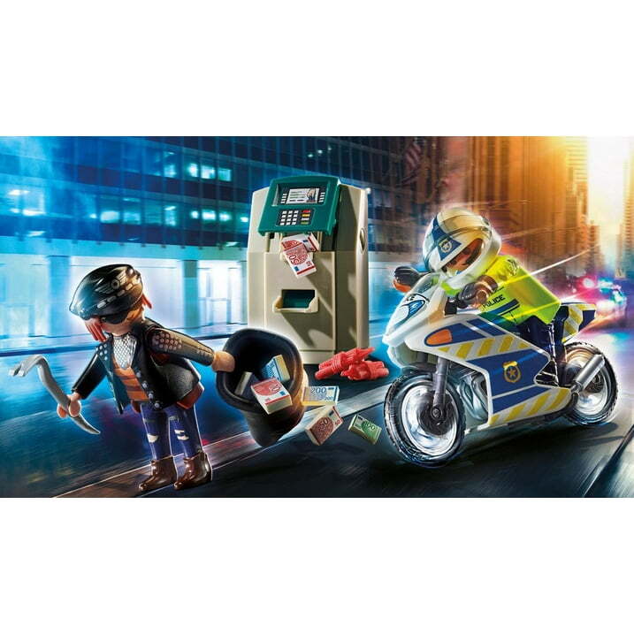Playmobil Bank Robber & Police Motorcycle Chase Set City Action 70572 ...