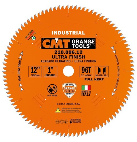CMT 210.096.12 Industrial Fine Cut-Off Saw Blade 12-Inch x 96 Teeth 38 ...