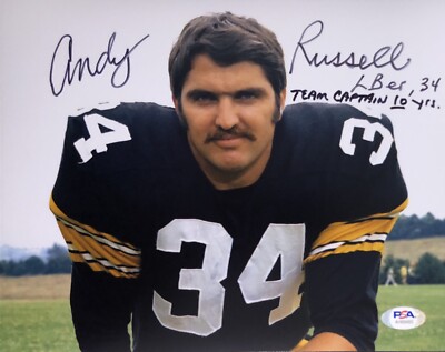 Andy Russell Signed Autographed Pittsburgh Steelers 8x10 Photo Psa/Dna ...