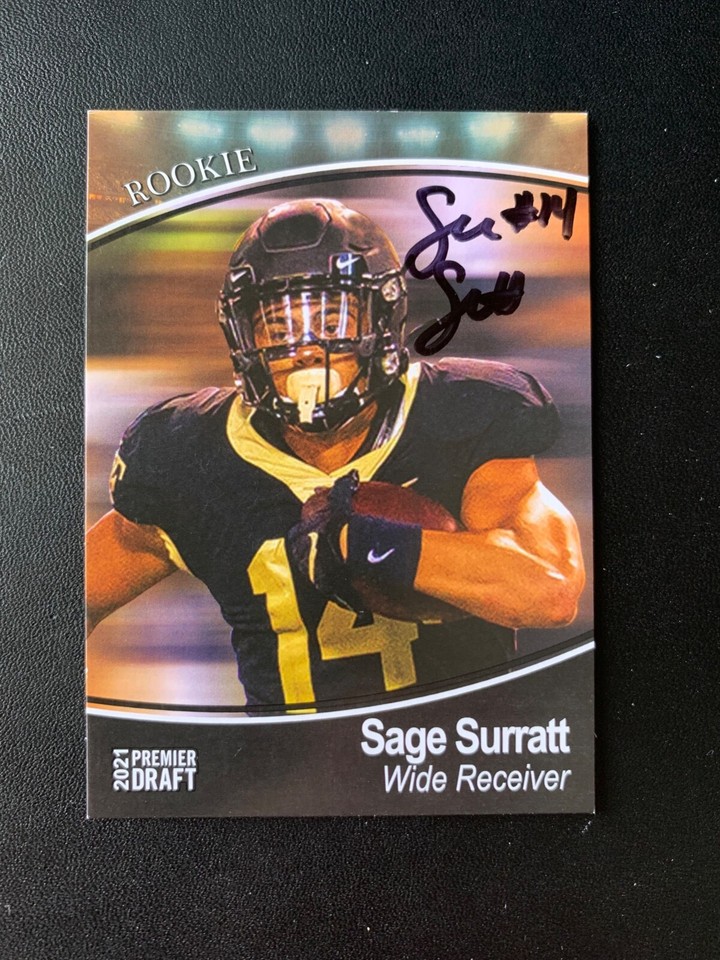 Sage Surratt Signed 2021 Sage Premier Draft Card Wake Forest Demon ...