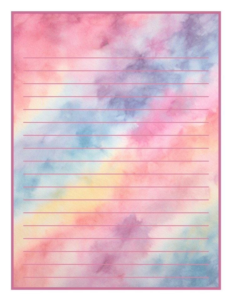 25 Sheets Letter Writing Paper Tie Dyed Color Stationery - Nostalgia ...