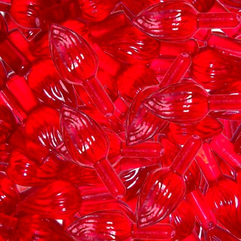15 Vintage Dark RED Extra Large Twist Peg Lights for Ceramic Christmas ...