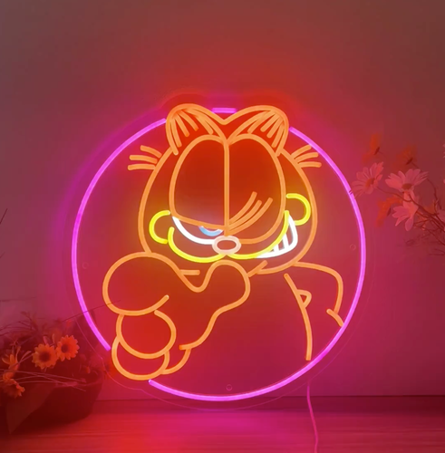 ORANGE CAT NEON SIGN LED LIGHT CREATIVE Wall ART COOL GIFT DECOR HOME ...