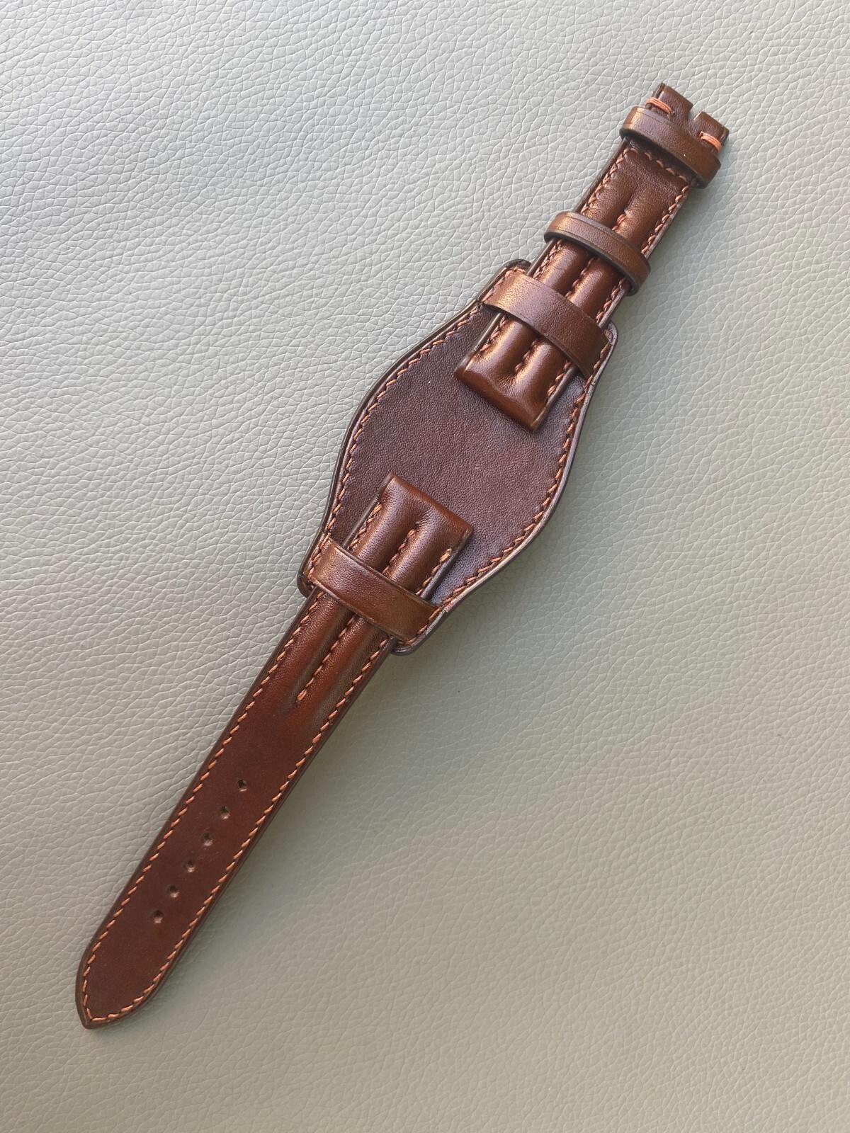 28 26 24 22 20 18 16mm genuine Veg cowhide watch band, handmade leather ...