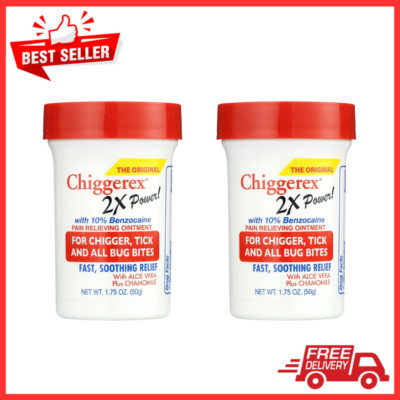 Chiggerex 2x Medicated Ointment: Chiggers, Mosquito, Bug Bites, 1.75 Oz ...