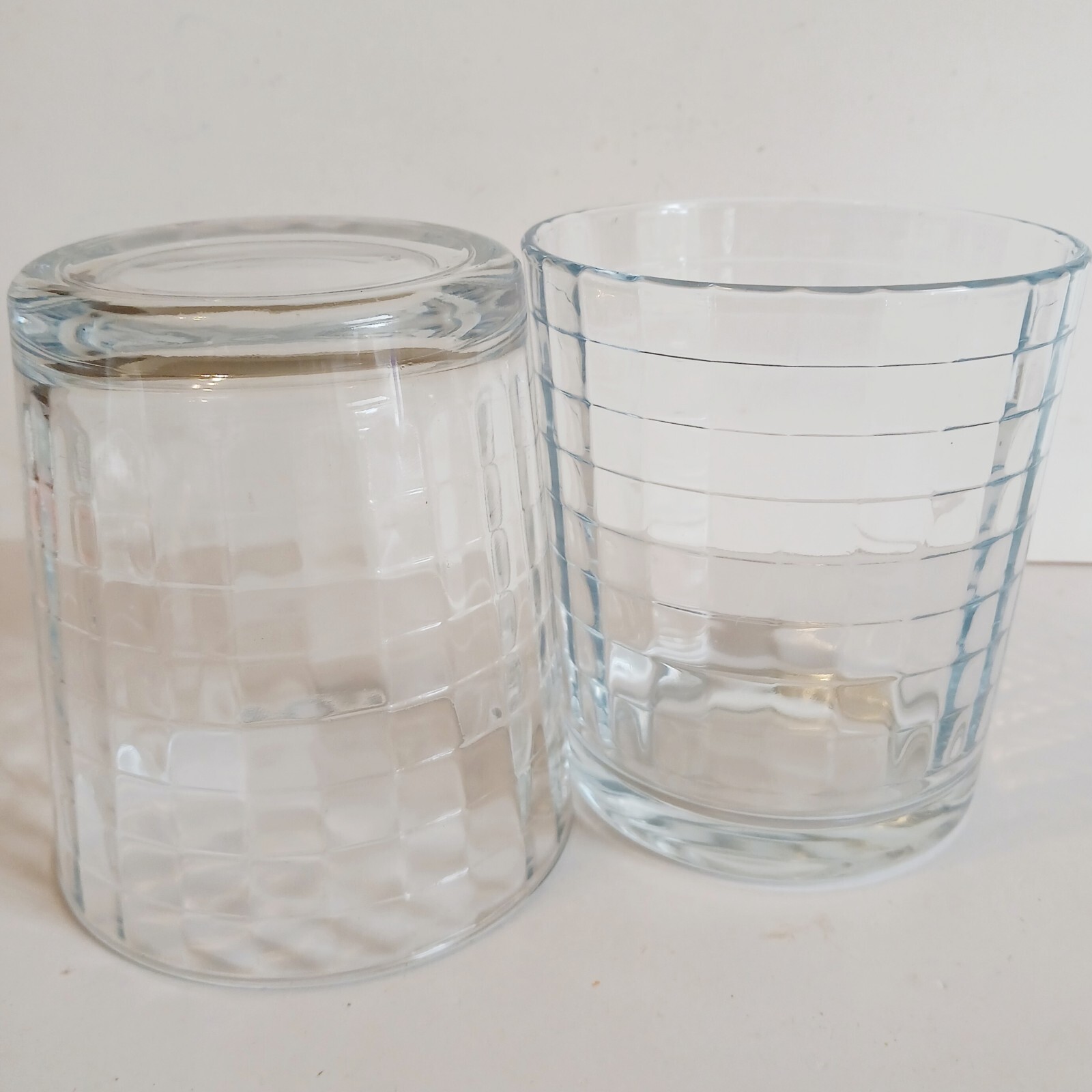 Vintage Glass Block Optic Tumblers Old Fashioned Glasses Set Of 2 ...