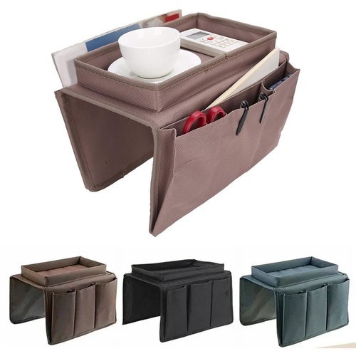 Foldable 4 Pockets Storage Bag Non-Slip Couch Arm Rest Organizer Snack ...