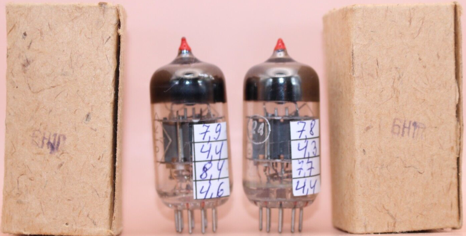 2x 6N1P (6Н1П) ~ECC85 ~88CC ~6DJ8 VALVES / RÖHRE NOS Matched pair ...