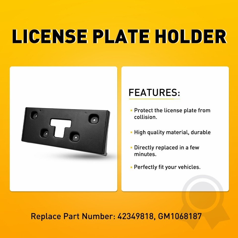 Black For 2017-2022 Buick Encore Front License Plate Frame Tag Holder ...