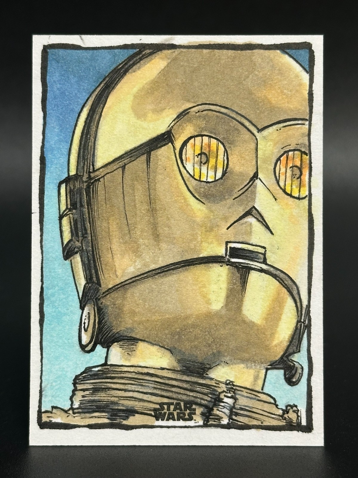Ian McKesson 1/1 sketch card original art Topps Finest Star Wars C-3PO ...