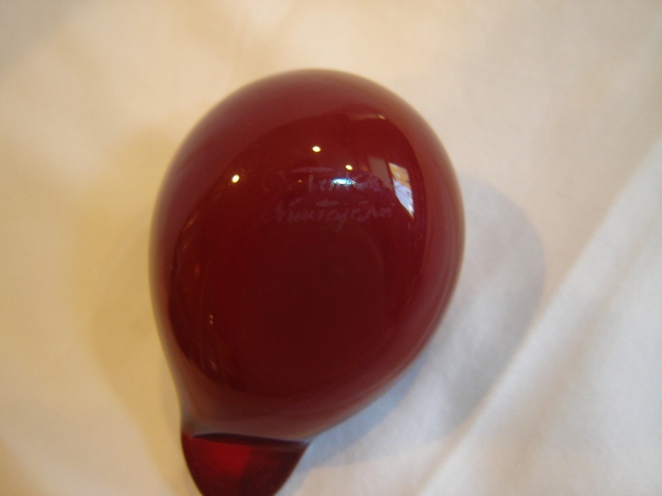 Littala O. Toikka Red Puffball Bird by Nuutajarvi Finland glass Retired ...