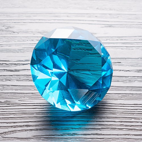 50MM Light Blue Crystal Diamond Glass Paperweight Art Giant Home Decor ...