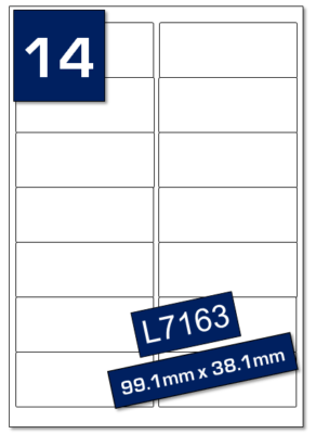99MM X 38MM L7163 14TV Address labels per sheet White Self Adhesive | eBay