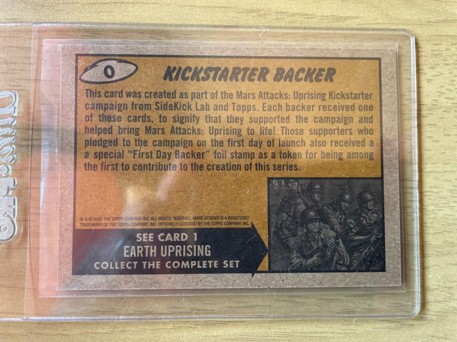 2021 Topps Mars Attacks Uprising Day 1 Backer Card RARE Kickstarter ...