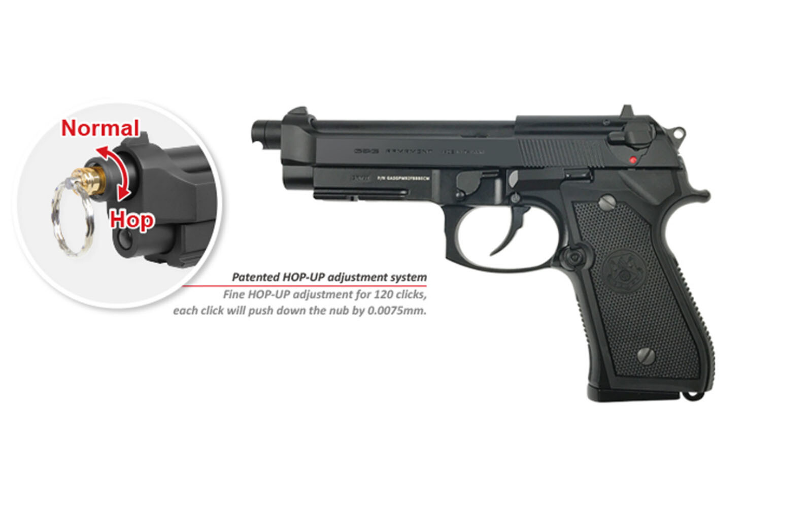 G&G Full Metal M92F Gas Blowback Airsoft M9 Pistol Gun 1:1 Semi ...