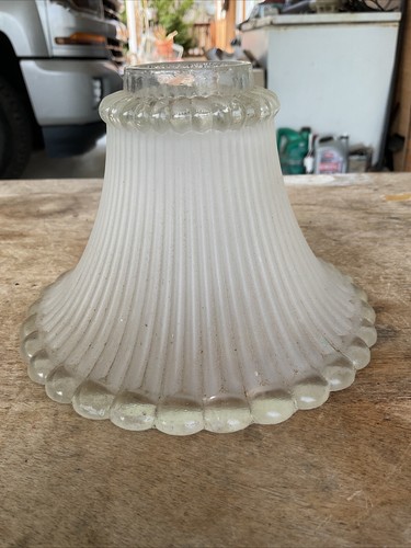 Vintage Cone Shaped Glass Slip Shades Globe Beaded Edge | eBay