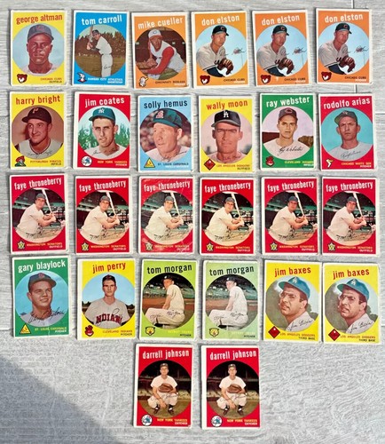 1959 Topps Baseball Cards - 26 High Numbers - Wally Moon | Jim Baxes | eBay