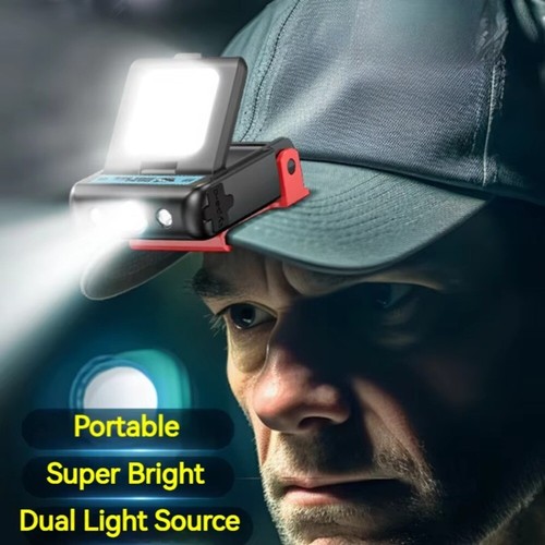 Rechargeable Hat Cap Clip Lights Smiling Shark Head Torch Headlight ...
