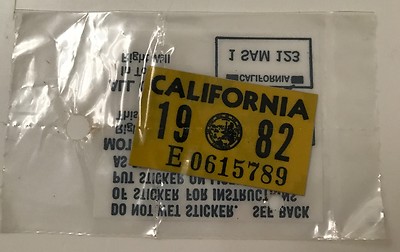 California license plate sticker 1982 | eBay