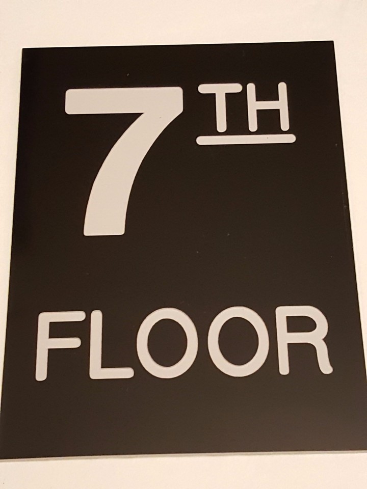 Engraved Plastic Apartment Floor Number Seven -REF24-1027 | eBay