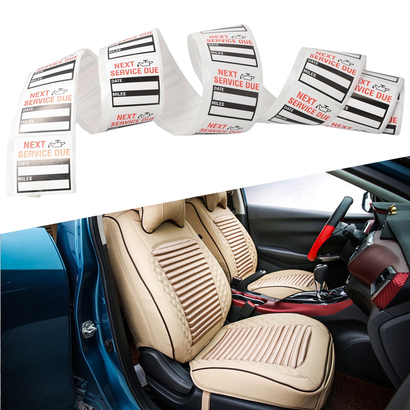 100 X Next Service Due Stickers Car Van Truck Garage Oil Change ...