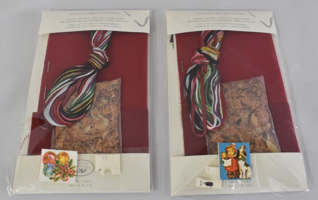 Laura Ashley Rubens Counted Cross Stitch Kit Lot of 2 Potpourri Sachet ...
