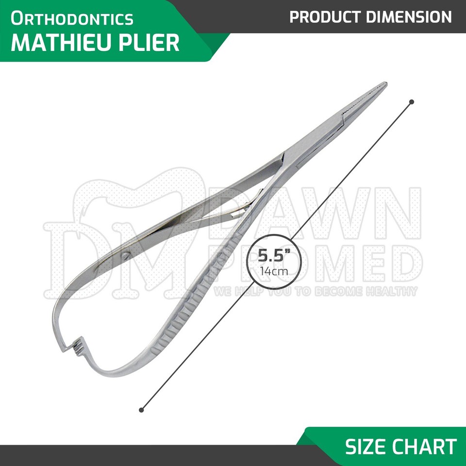 Slim Narrow Tip Mathieu Ligature Elastic Placing Plier 5.5" Ortho Plier ...