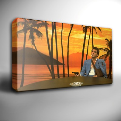 SCARFACE AL PACINO SUNSET - Giclee CANVAS Wall Art Picture Print | eBay UK