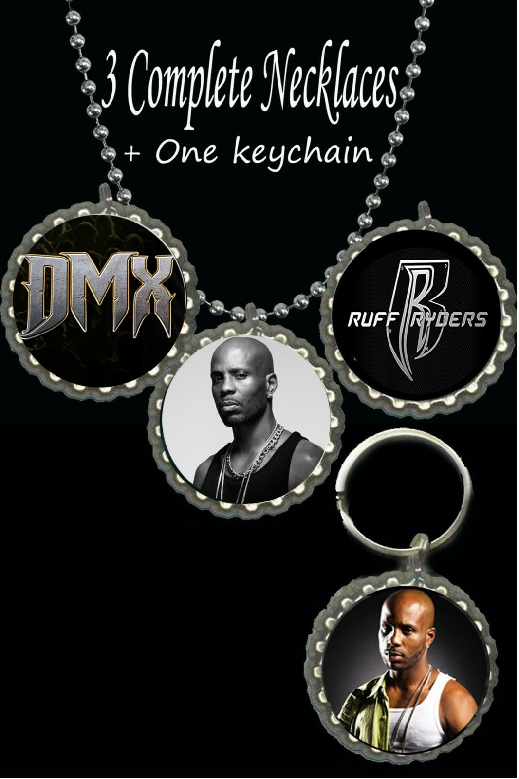 Dmx necklaces & keychain necklace photo picture lot rapper ruff ryders ...