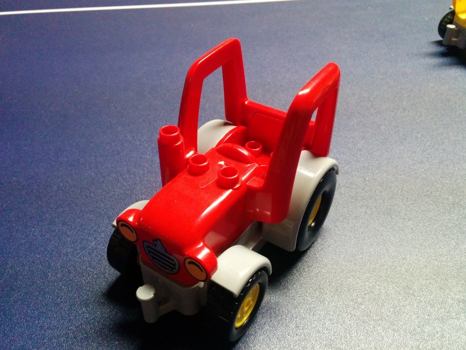 l lego duplo big tractor farm trailer construction building bob | eBay